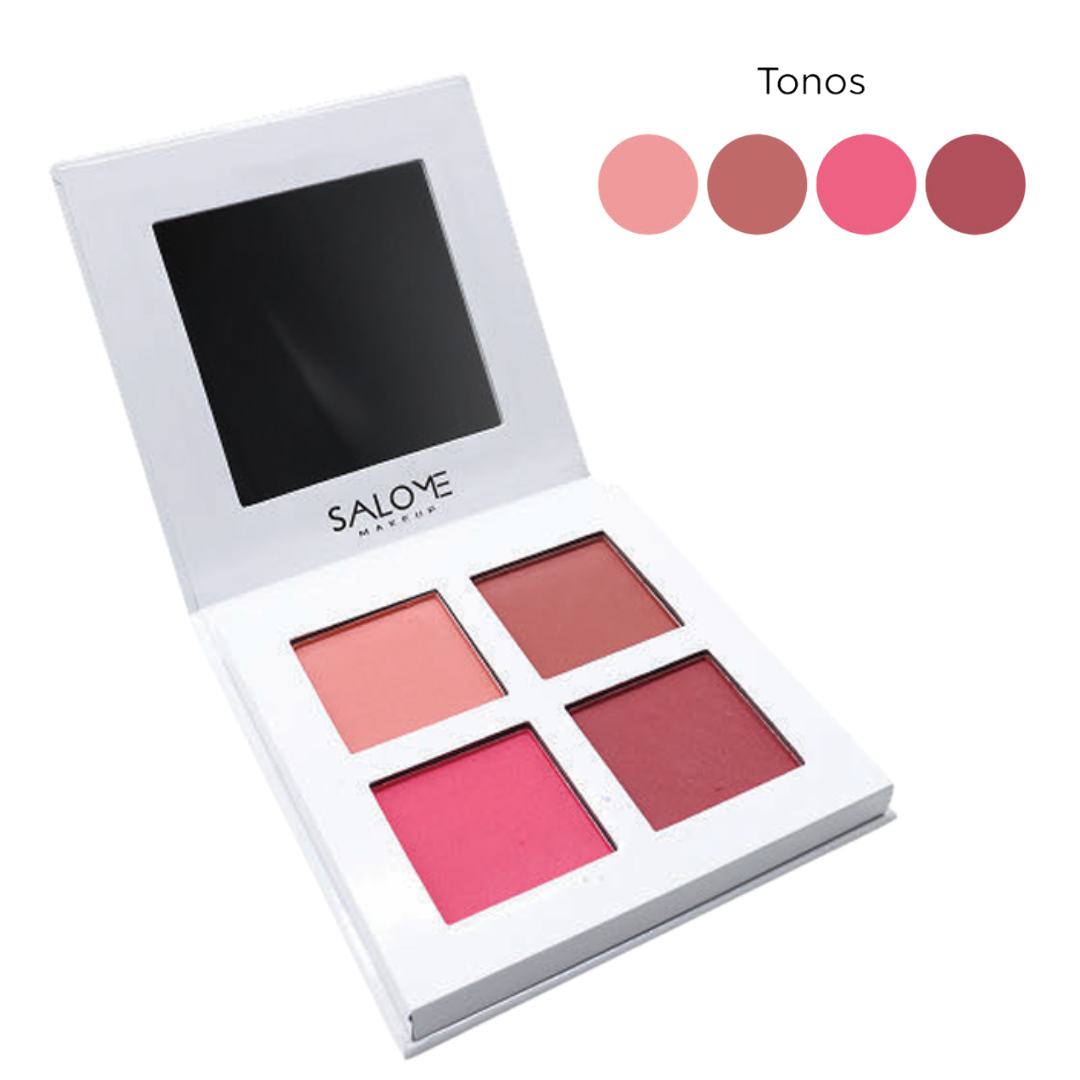 PALETA DE RUBORES 4 TONOS SALOME – Atenea Beauty
